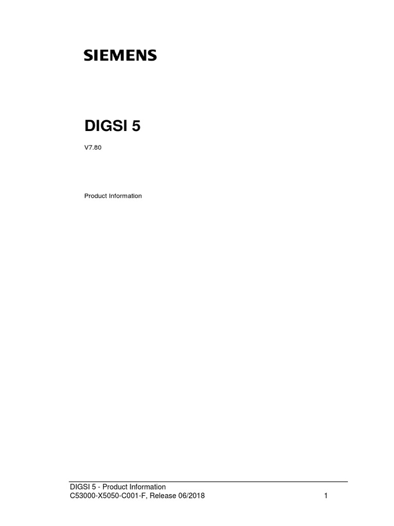 Digsi 5: DIGSI 5 - Product Information C53000-X5050-C001-F, Release 06/ ...