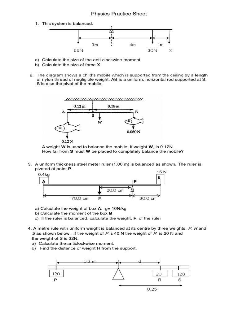 Physics Review Sheet I | PDF | Physical Sciences | Quantity