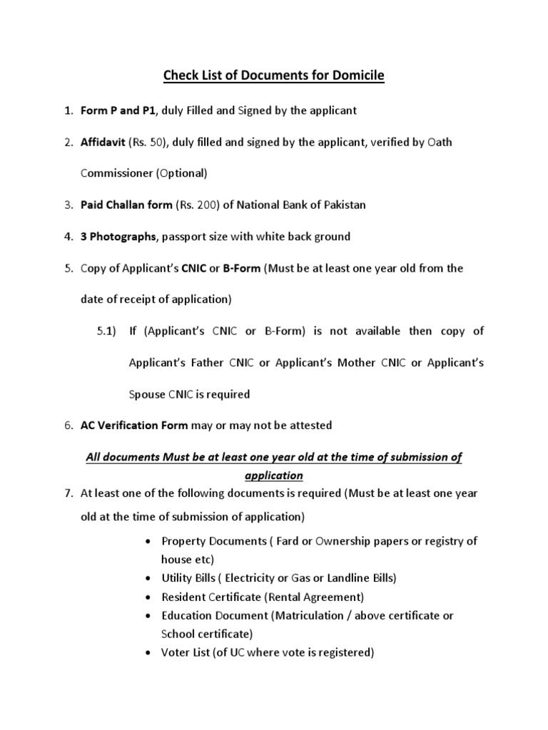 Dom Documents Check List | PDF | Government Information | Government