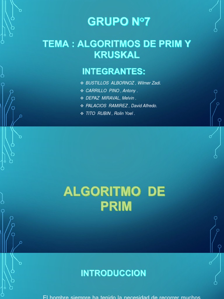 Algoritmo de Prim y Kruskal | PDF | Teoría de grafos | Áreas de informática