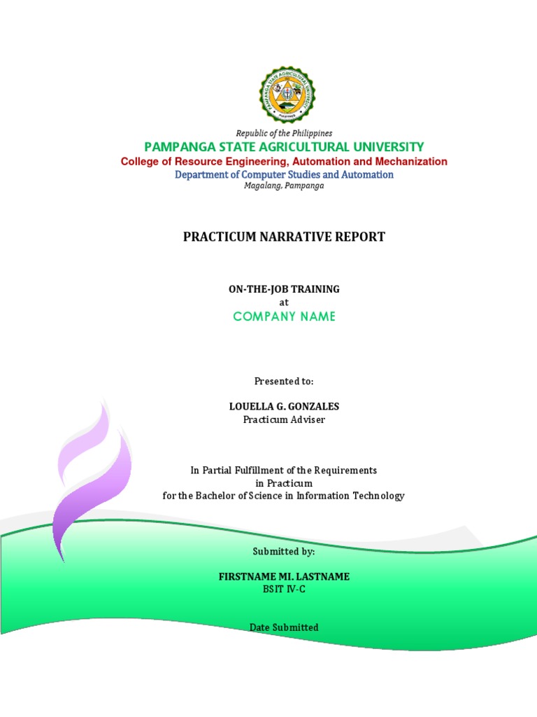 Pampanga State Agricultural University: Practicum Narrative Report | PDF | Discipline (Academia ...