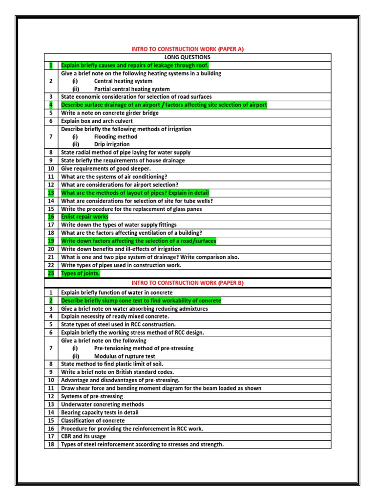 Intro To Construction Work | PDF | Concrete | Pipe (Fluid Conveyance)