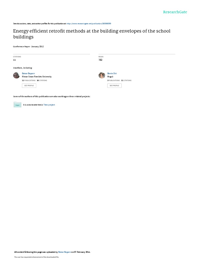 Energy Efficient Retrofit Methods at The Building Envelopes of The ...