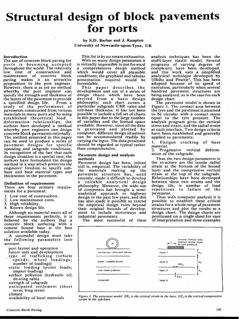 Structural Design of Block Pavements For Ports | PDF | Road Surface ...