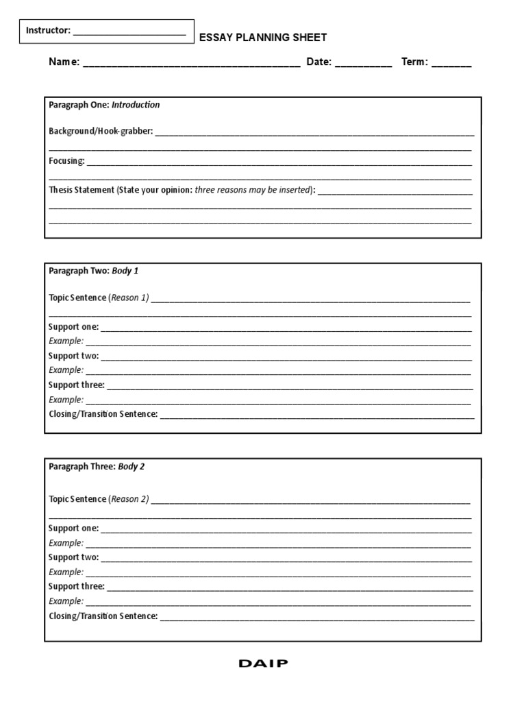 Essay Planning Advanced Classes | PDF | Paragraph | Cognition
