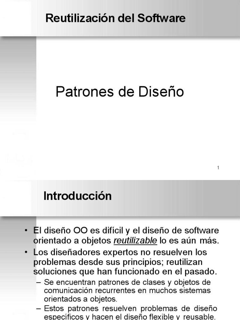 Patrones de diseño para la reutilización de software | PDF | Patrón de ...