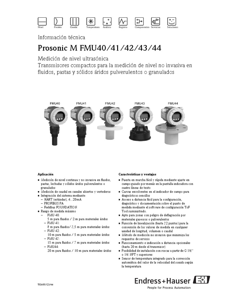 Prosonic M FMU40 | PDF | Decibel | Informática y tecnología de la información