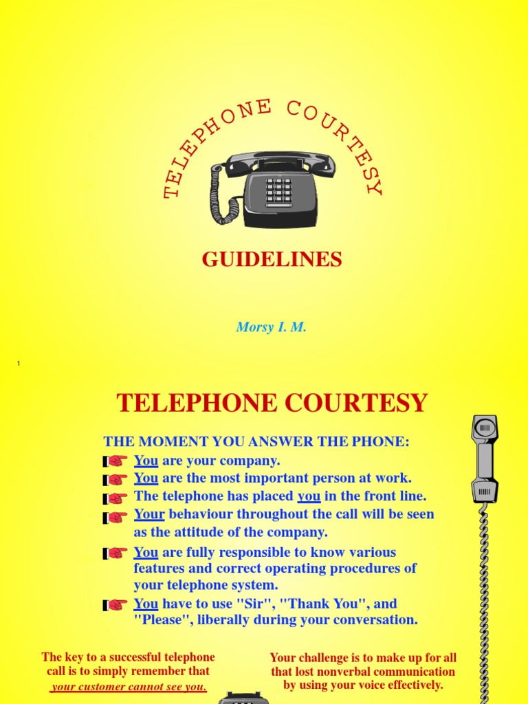 Telephone Courtesy Guidelines | PDF | Telephone Call | Telephone