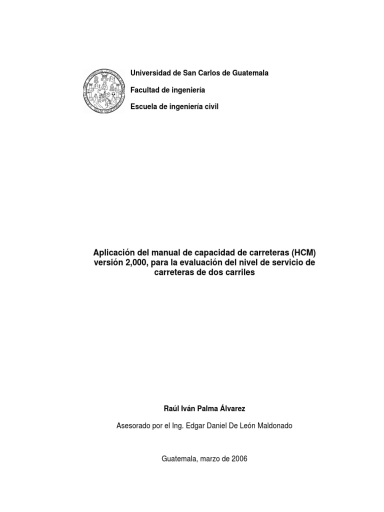 Uso Del Manual HCM PDF | PDF | La carretera | Volumen