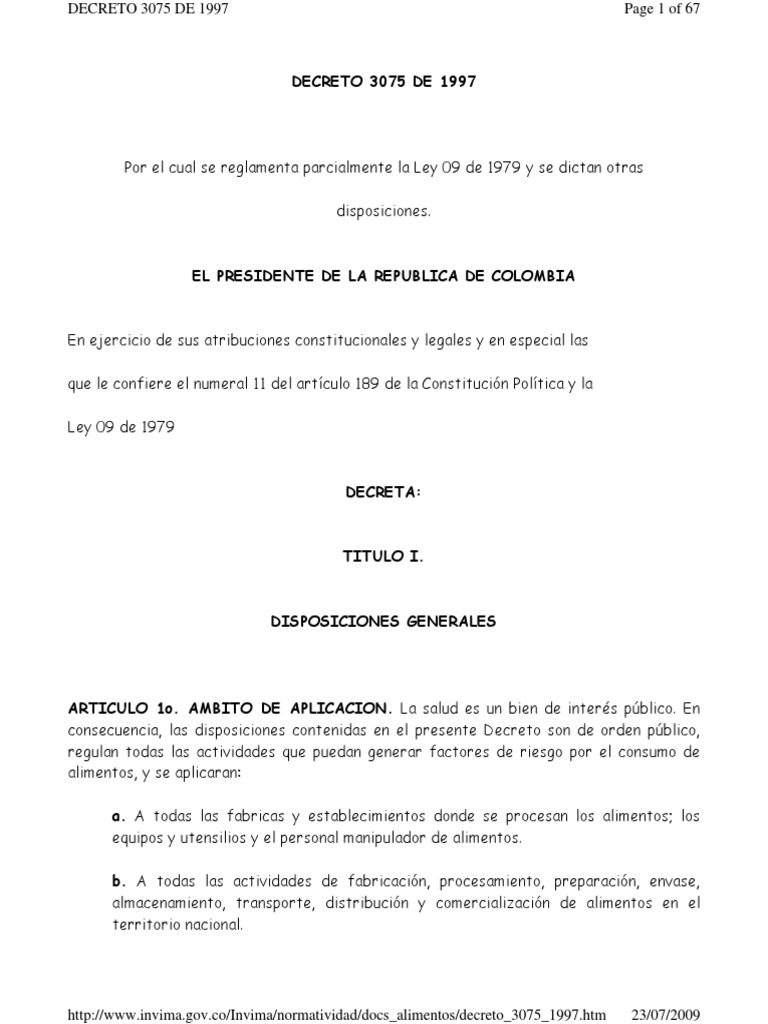 Ley 769 de 2002 (Codigo Nacional de Transito) | PDF | Alimentos | Agua