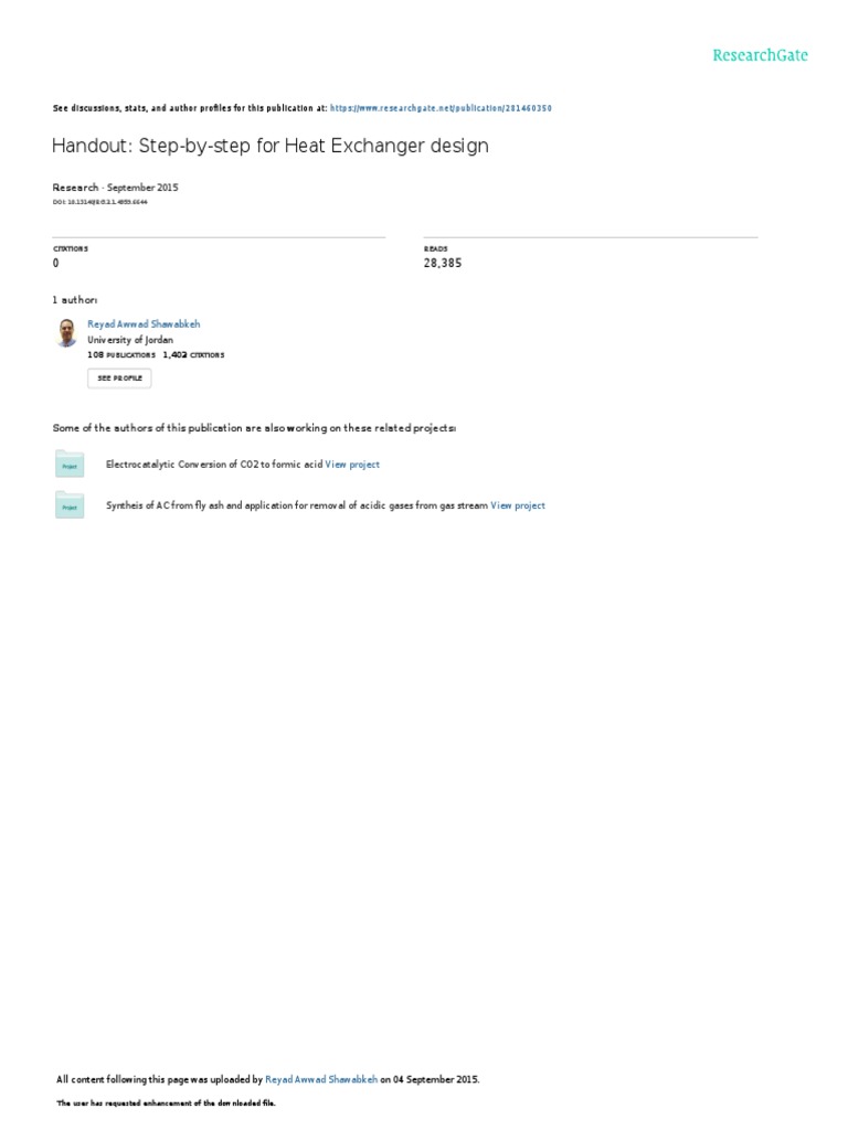 Steps For Design of Heat Exchanger | Download Free PDF | Fluid Dynamics ...