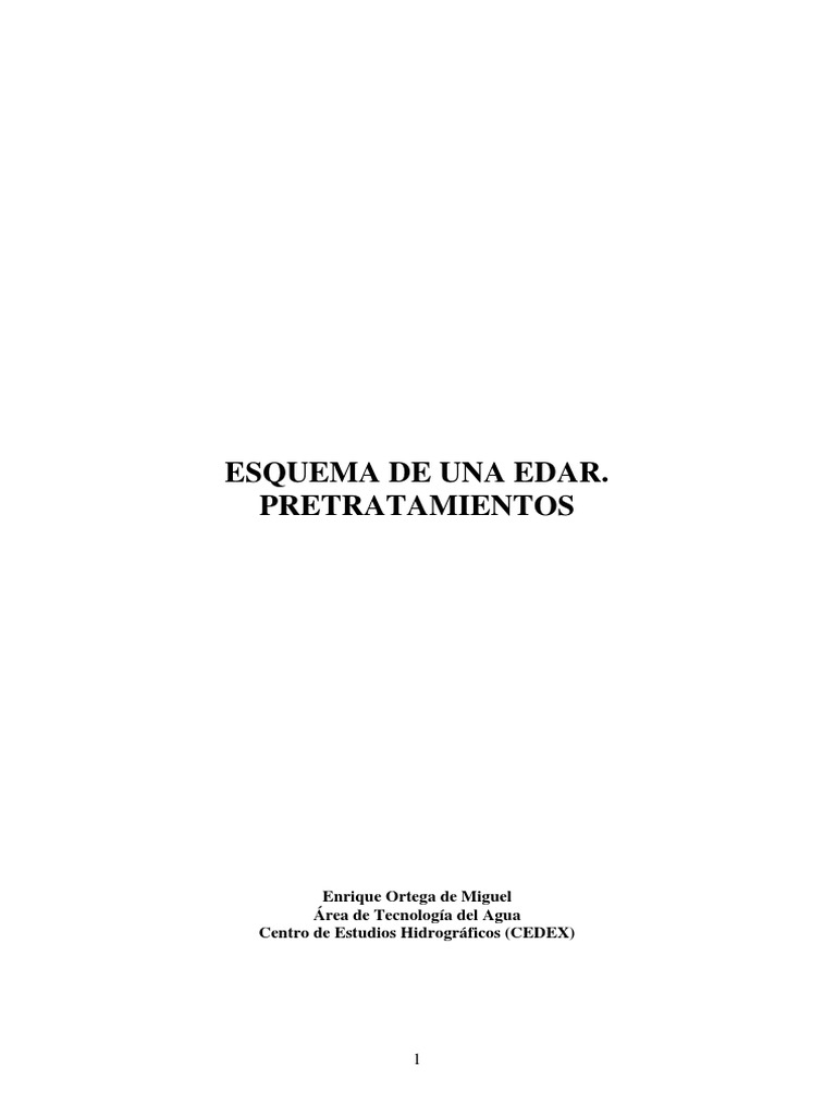 Esquema y Pretratamientos en EDAR | PDF | Tratamiento de aguas residuales | Aguas residuales