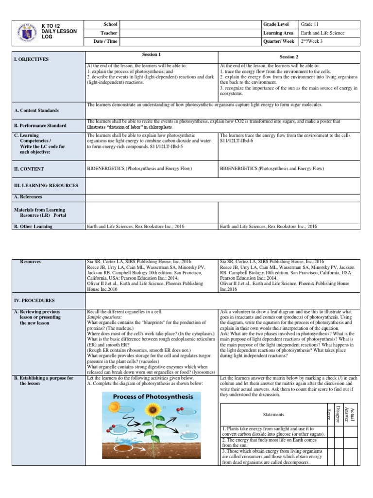 DLL SHS STEM Science Grade 11 - Earth & Life Quarter2 Week3 (Palawan ...