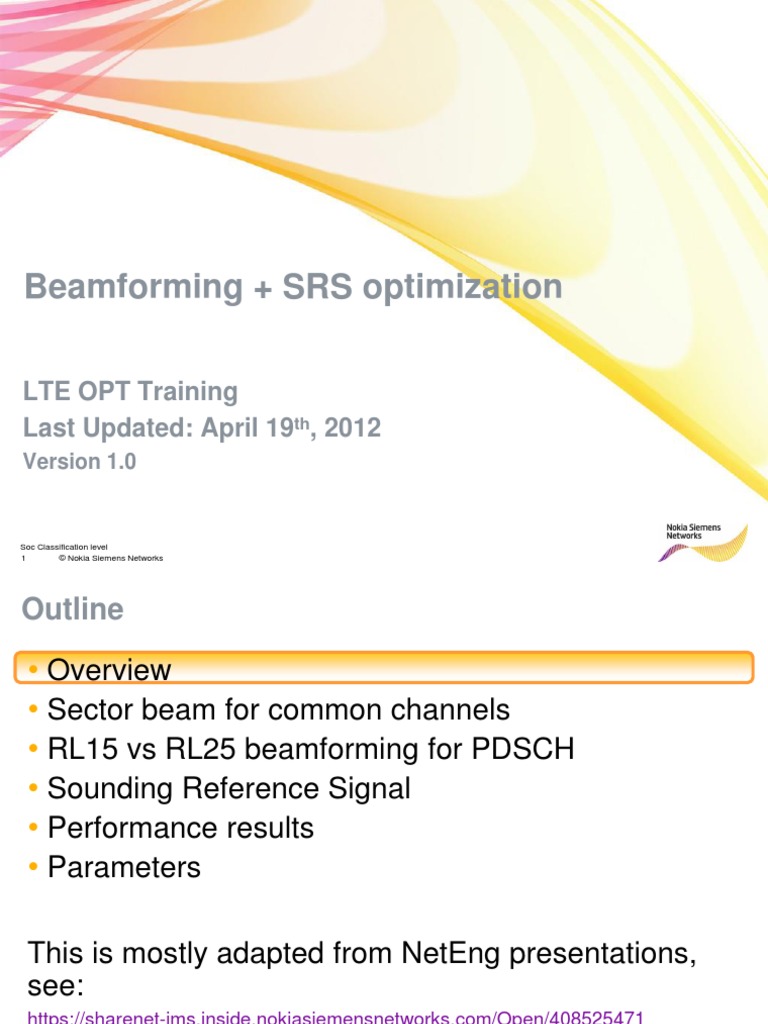 Beamforming + SRS Optimization: LTE OPT Training Last Updated: April 19, 2012 | PDF | Mimo ...