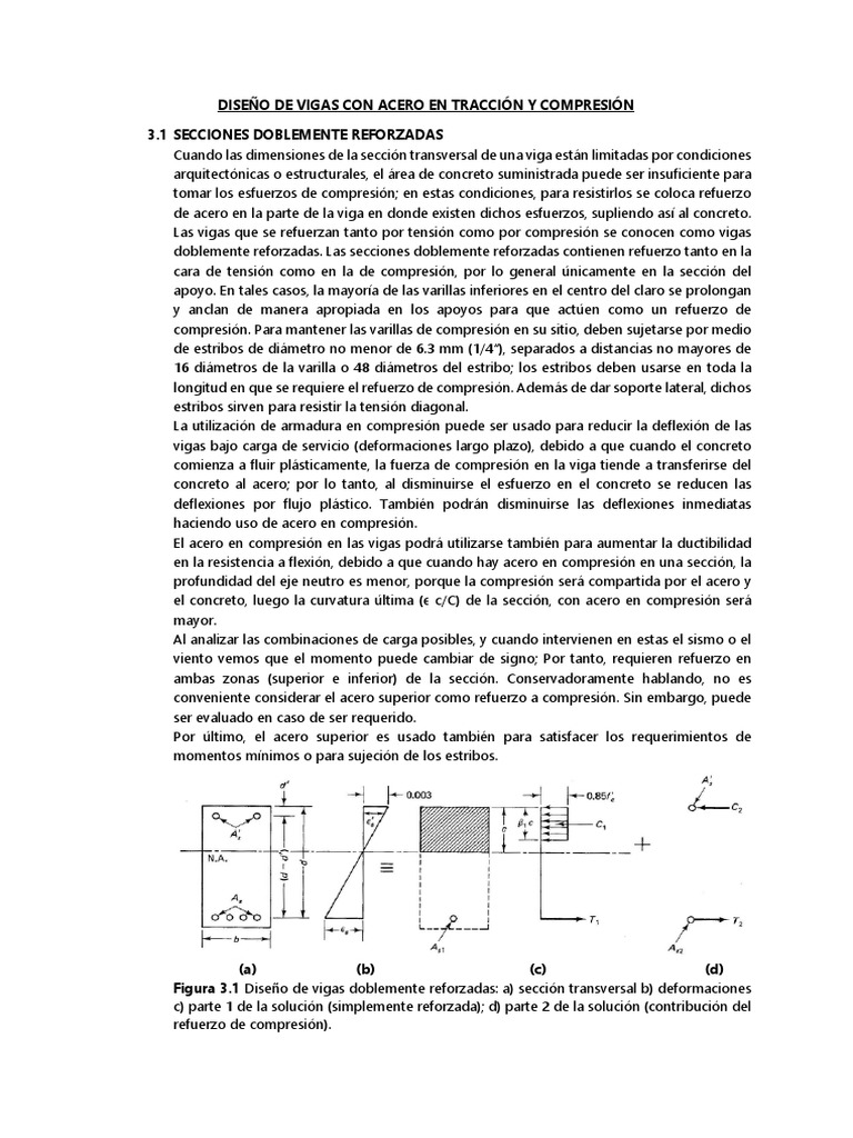 Vigas Doblemente Reforzadas | PDF | Hormigón | Acero