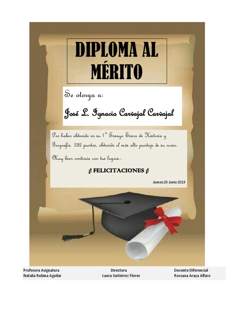 Diploma Al Mérito | PDF