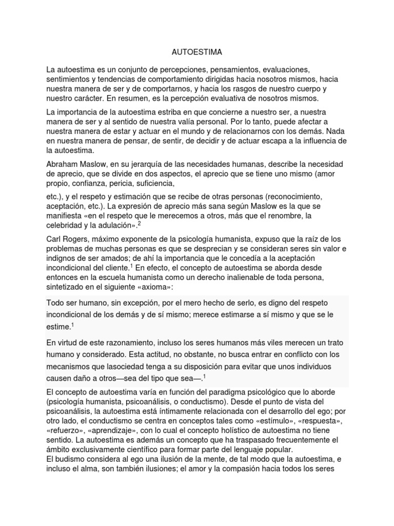 Autoestima Y Autoconocimiento Pdf Felicidad Amor