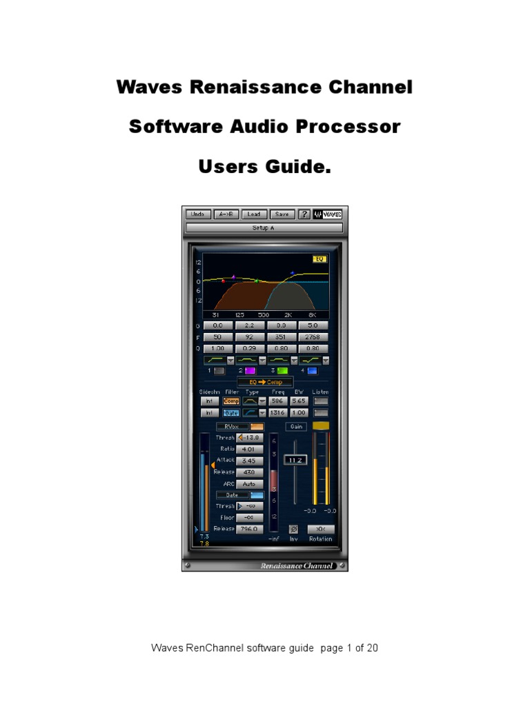 Waves Renaissance Channel Manual | PDF | Equalization (Audio) | Bandwidth (Signal Processing)