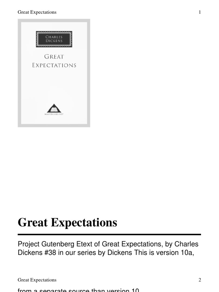 Great Expectations - Project Gutenberg | PDF | Project Gutenberg ...