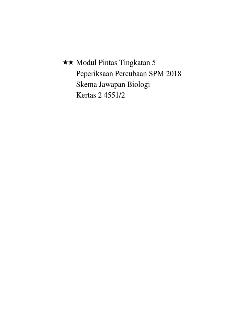 Skema Jawapan Modul Pintas Bio k2 2018 PDF | PDF