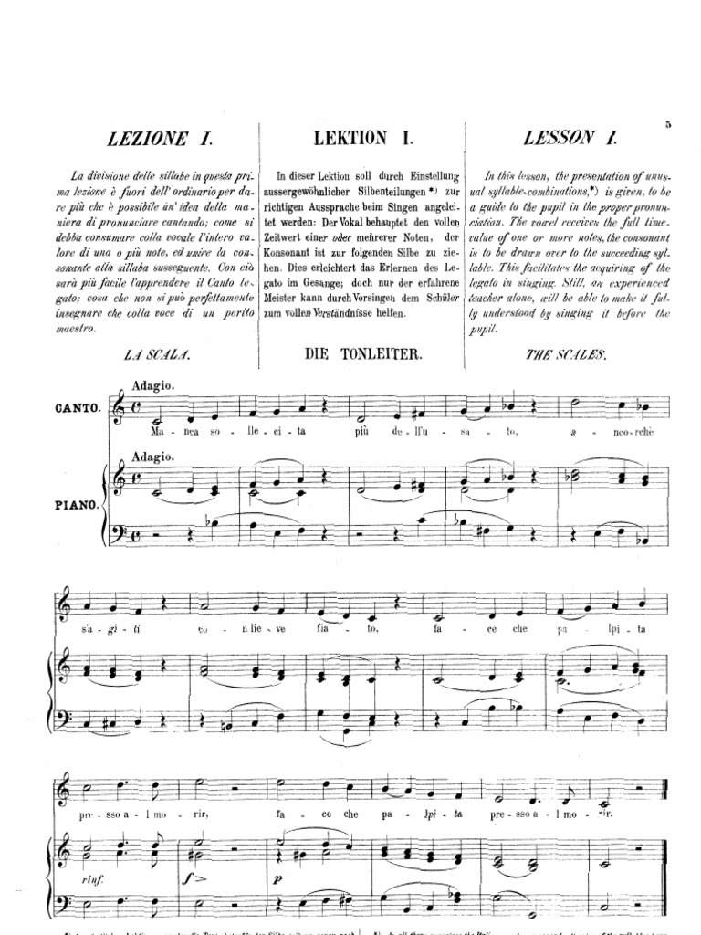 Vaccai Leccion 1 | PDF