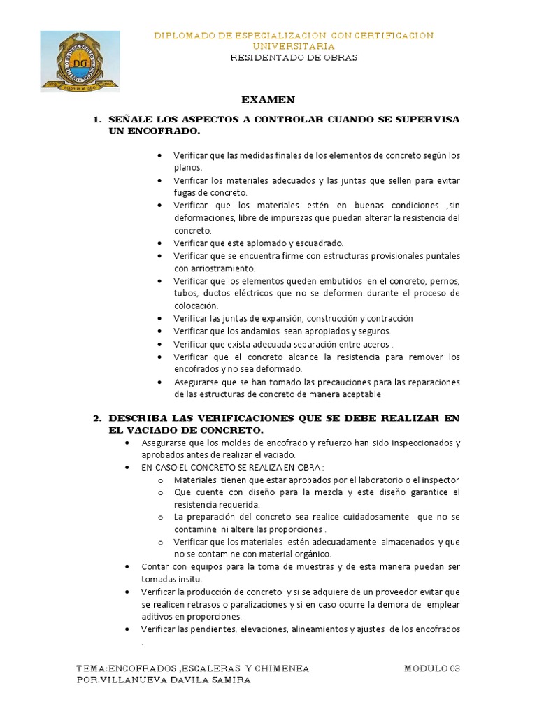Examen 03 | PDF | Hormigón | edificio