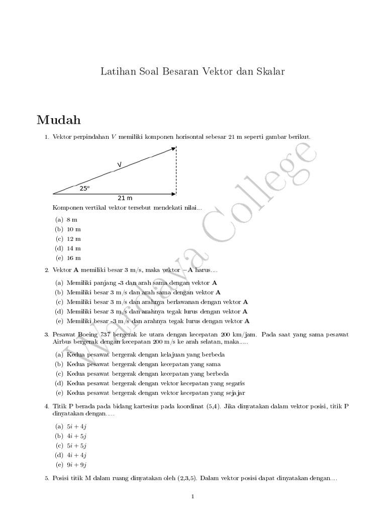 Besaran Vektor Dan Skalar Soal | PDF