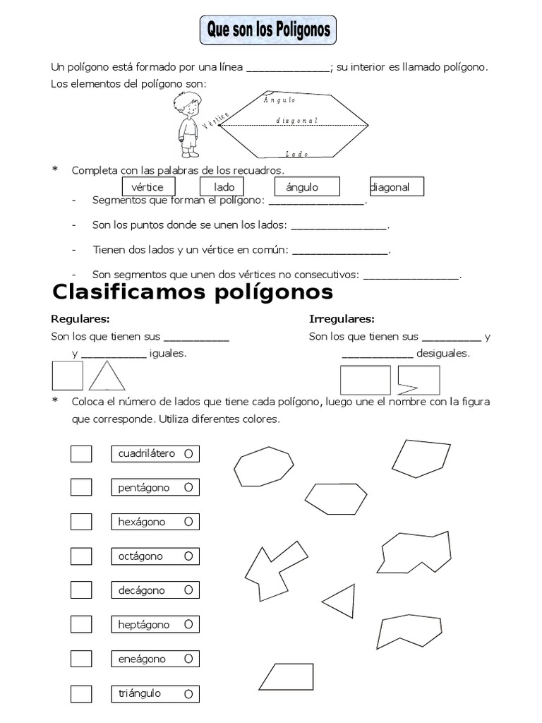 Ficha Que Son Los Poligonos | PDF | Triángulo | Geometría del plano euclidiano