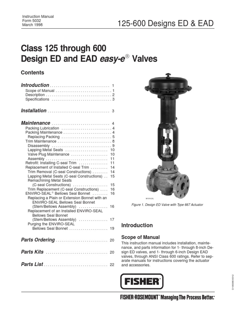 ED Series Control Valve Fisher | PDF | Valve | Screw