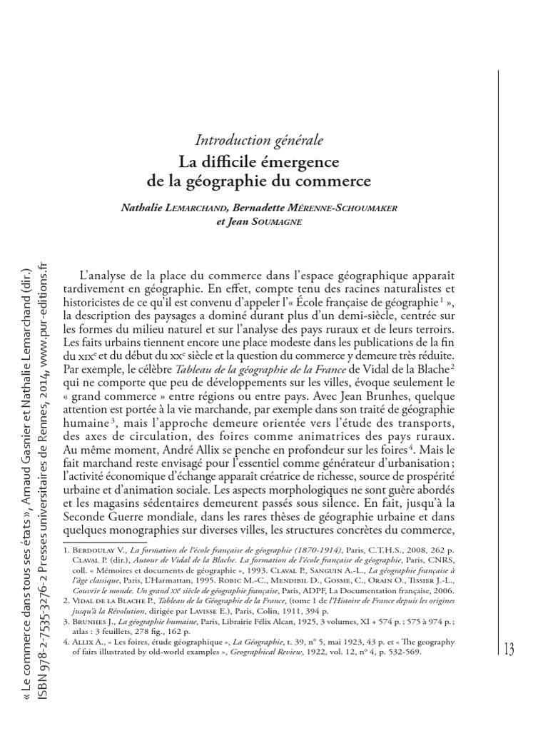Cours D'introduction Generale A La Geographie Du Commerce | Télécharger ...