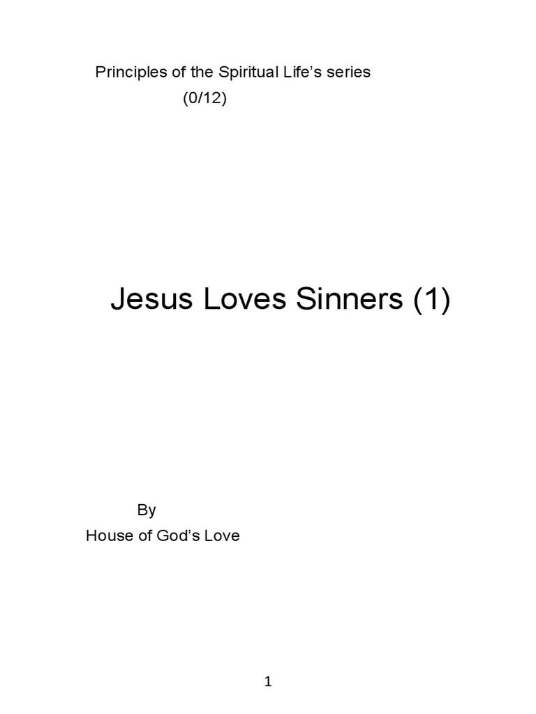 Jesus Love Sinner | PDF | Repentance | Sin