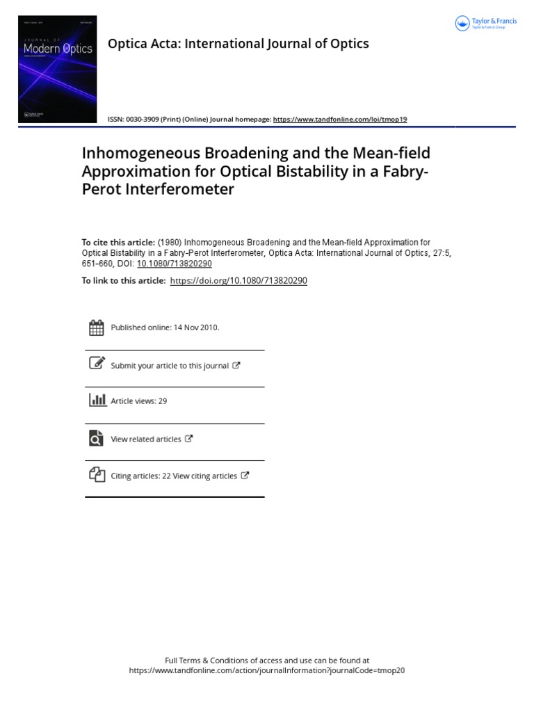 Inhomogeneous Broadening and The Mean Field Approximation For Optical ...