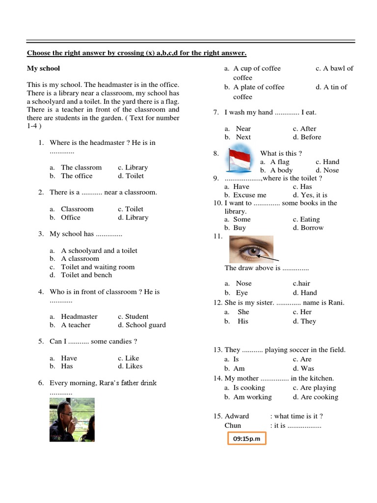 School Quiz: Answer Key and Questions | PDF | Home