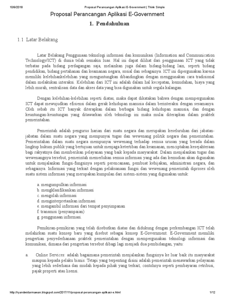Proposal Perancangan Aplikasi E-Government - Think Simple PDF | PDF ...