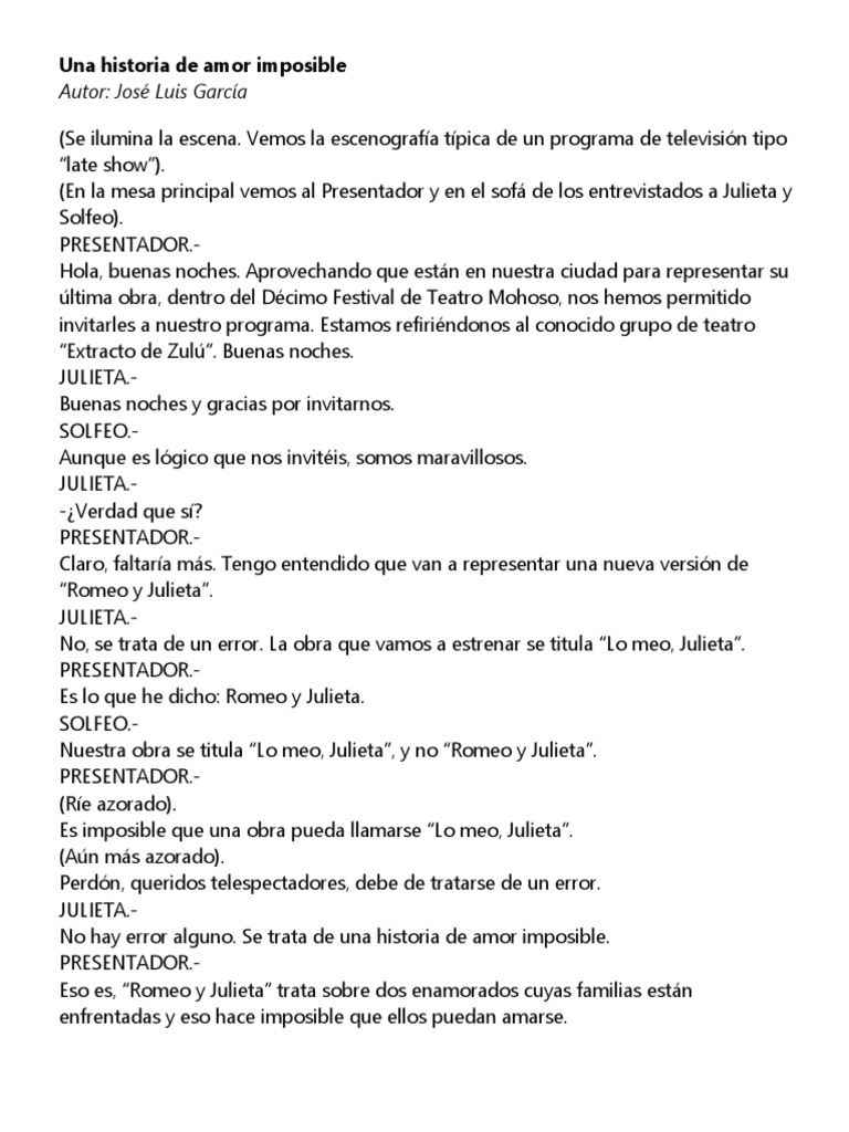 Una Historia de Amor Imposible | PDF