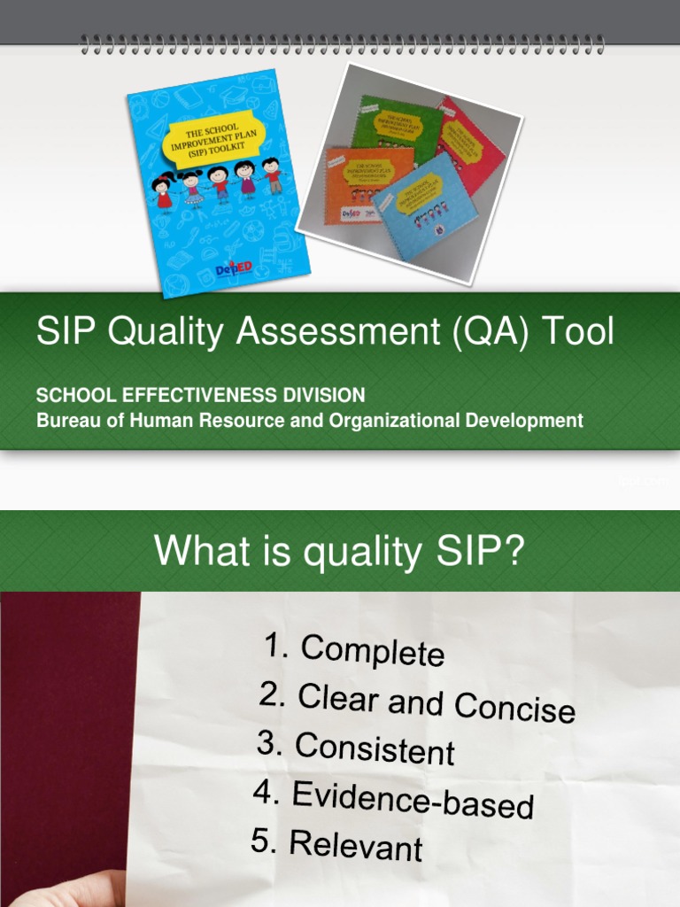 SIP Quality Assessment (QA) Tool: School Effectiveness Division Bureau ...