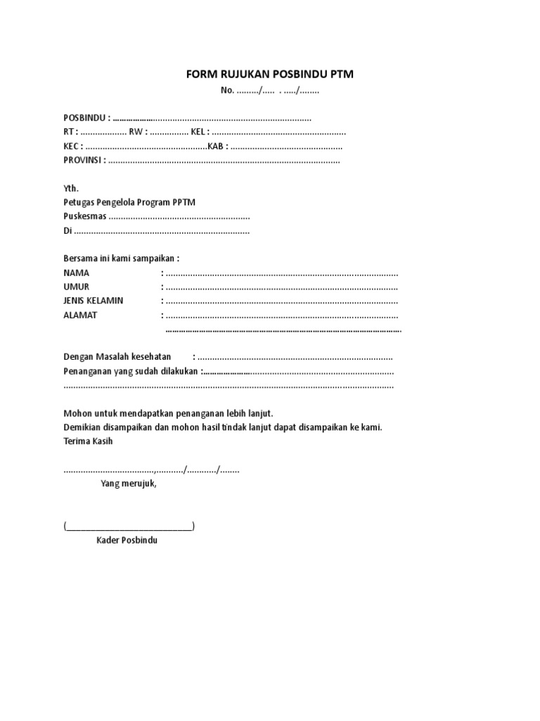 Form Rujukan | PDF | Griya & Taman | Komputer