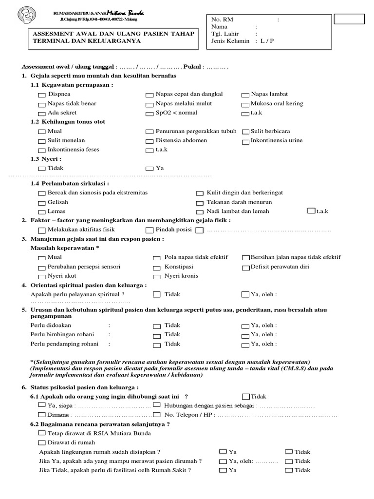Assessment Awal Dan Ulang Tahap Terminal | PDF | Gaya Hidup