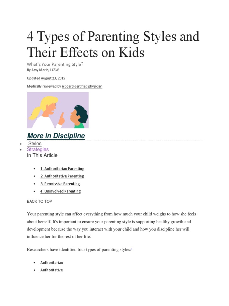 4 Types of Parenting Styles and Their Effects On Kids | PDF | Parenting ...