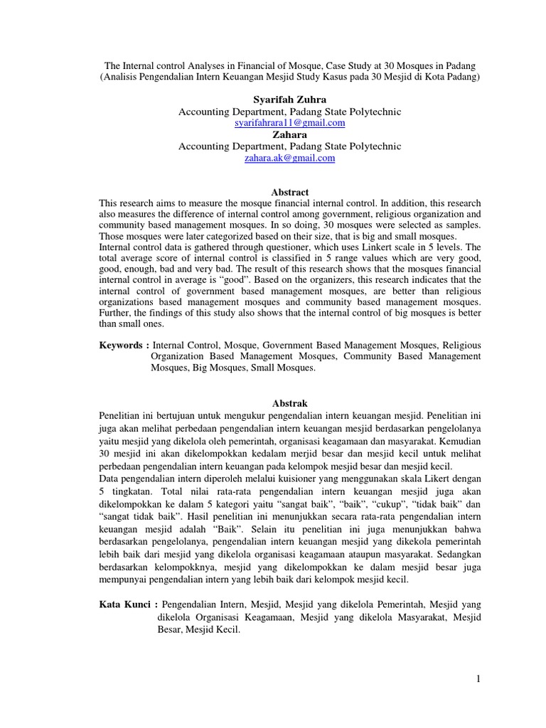 Full Paper ICBE The Internal Control Analysis in Financial of Mousque ...