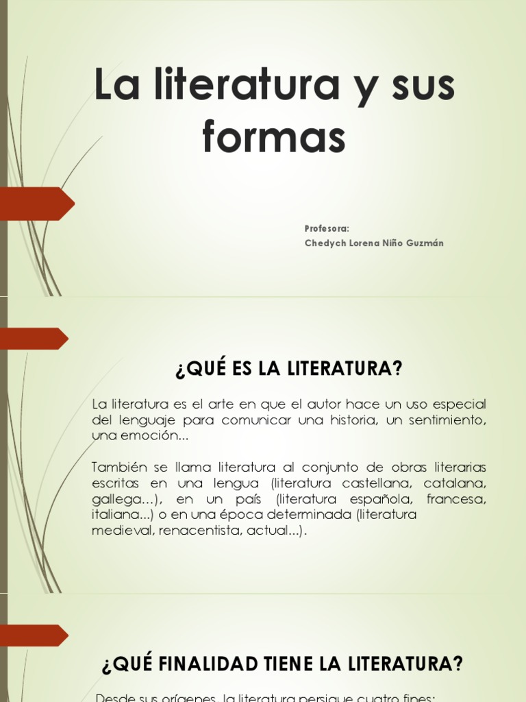 La Literatura y Sus Formas | PDF | Autor | Poesía