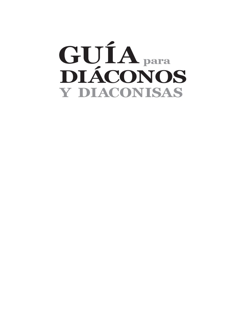 Guía para Diáconos y Diaconisas | PDF | Iglesia Católica | Diácono