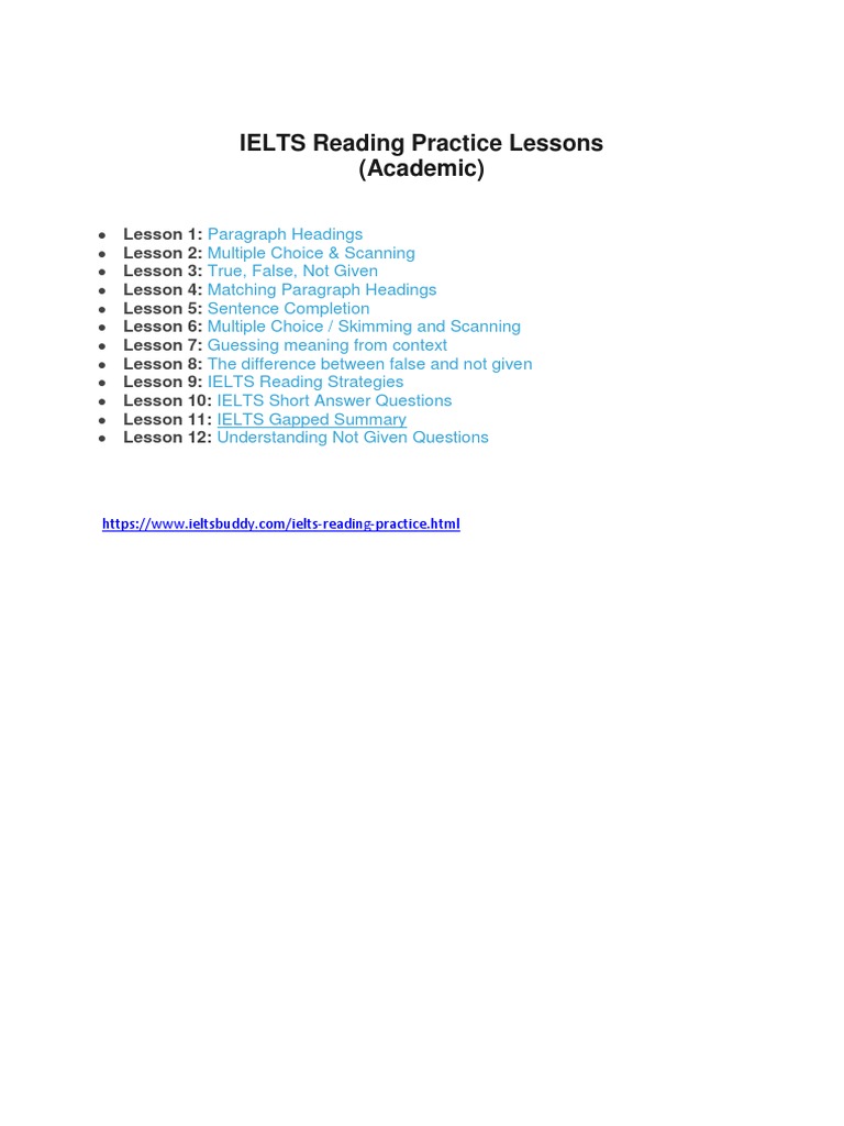 IELTS Academic Reading Guide | PDF