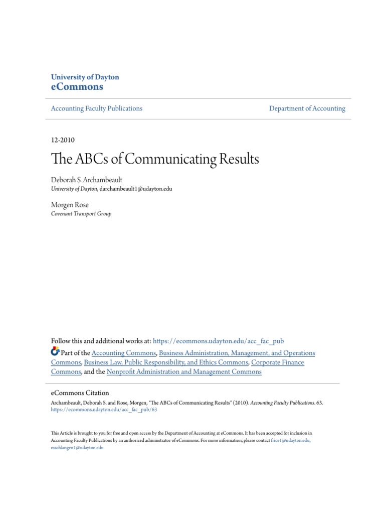 The ABC of Communicating | PDF | Internal Audit | Nonverbal Communication
