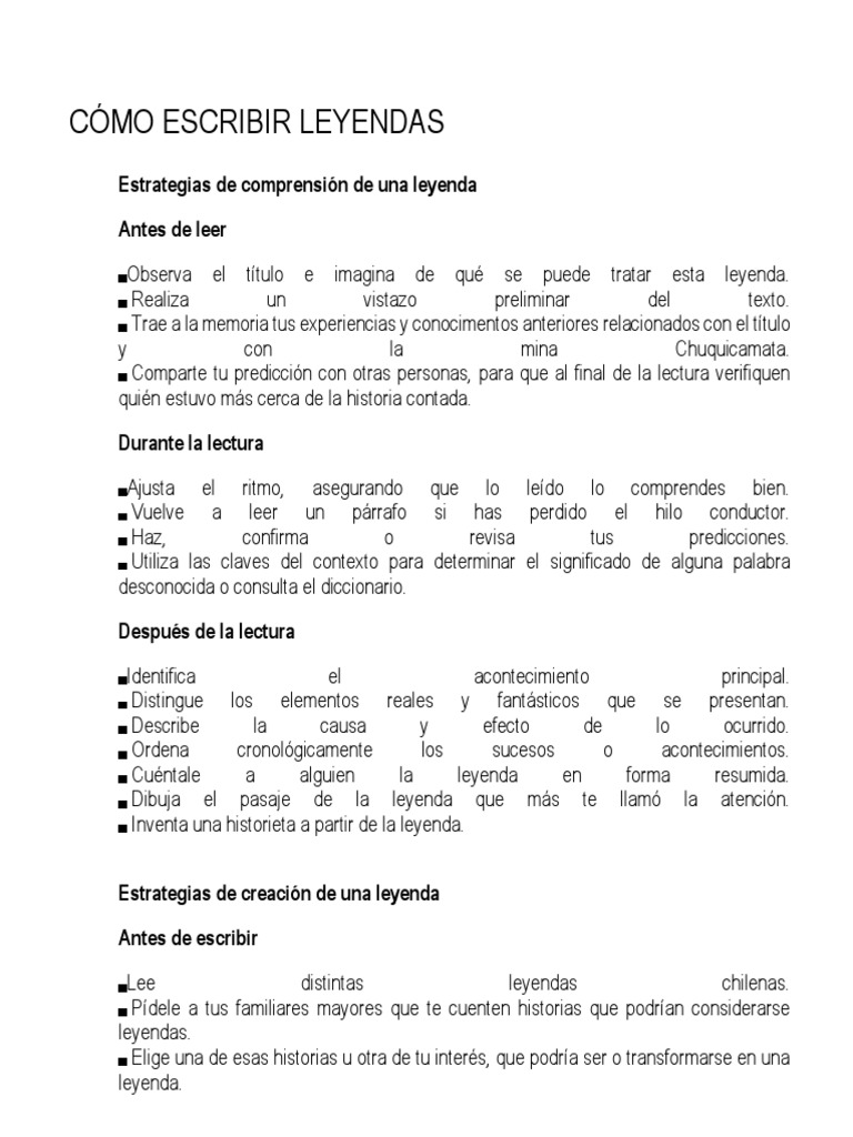 Cómo Escribir Leyendas | PDF | lago | Perú
