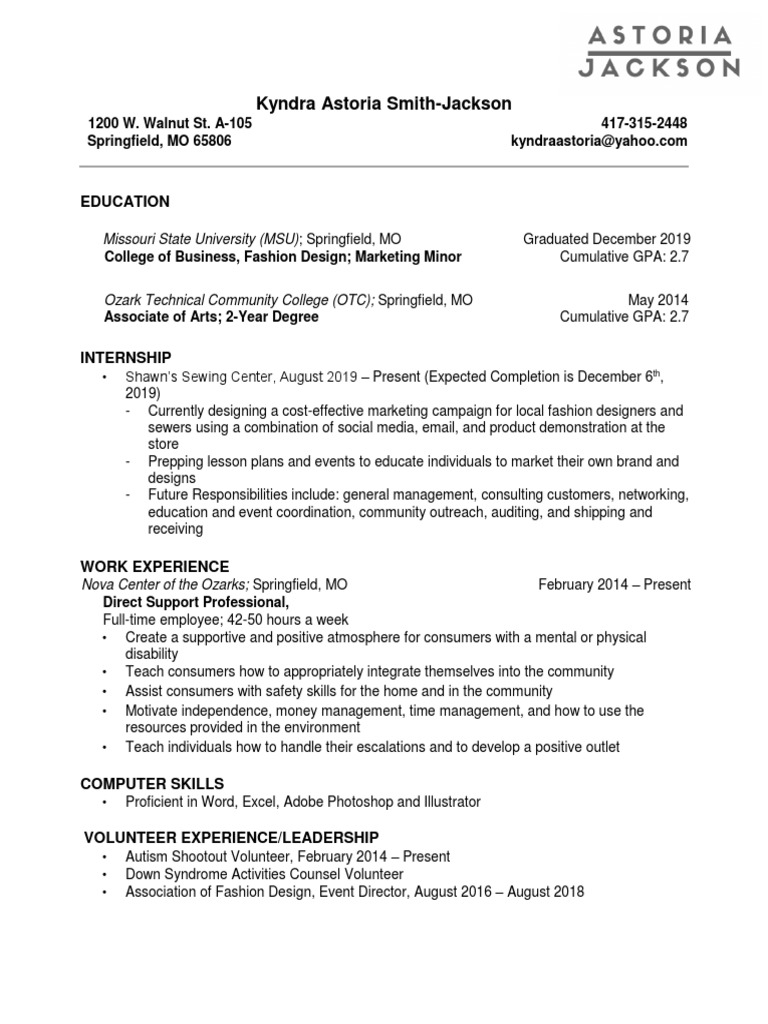 Kyndra Smith-Jackson's Resume Overview | PDF