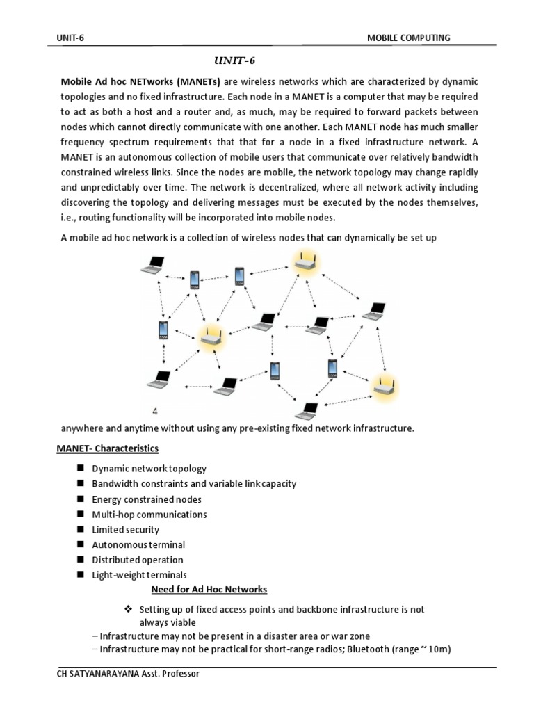 Mobile Ad Hoc Networks (Manets) Are Wireless Networks Which Are Characterized by Dynamic | PDF ...