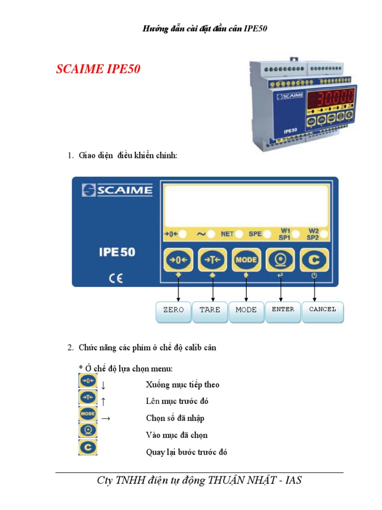 Hướng Dẫn Calib Cân Ipe50 | PDF