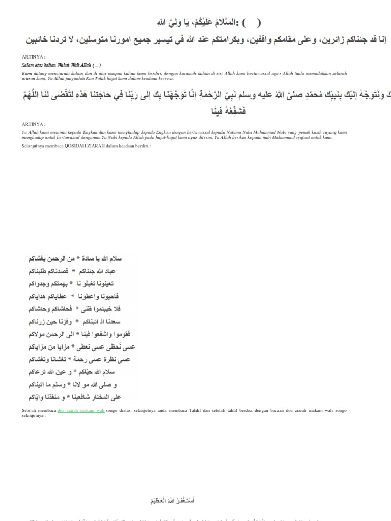 Doa Ziarah | PDF