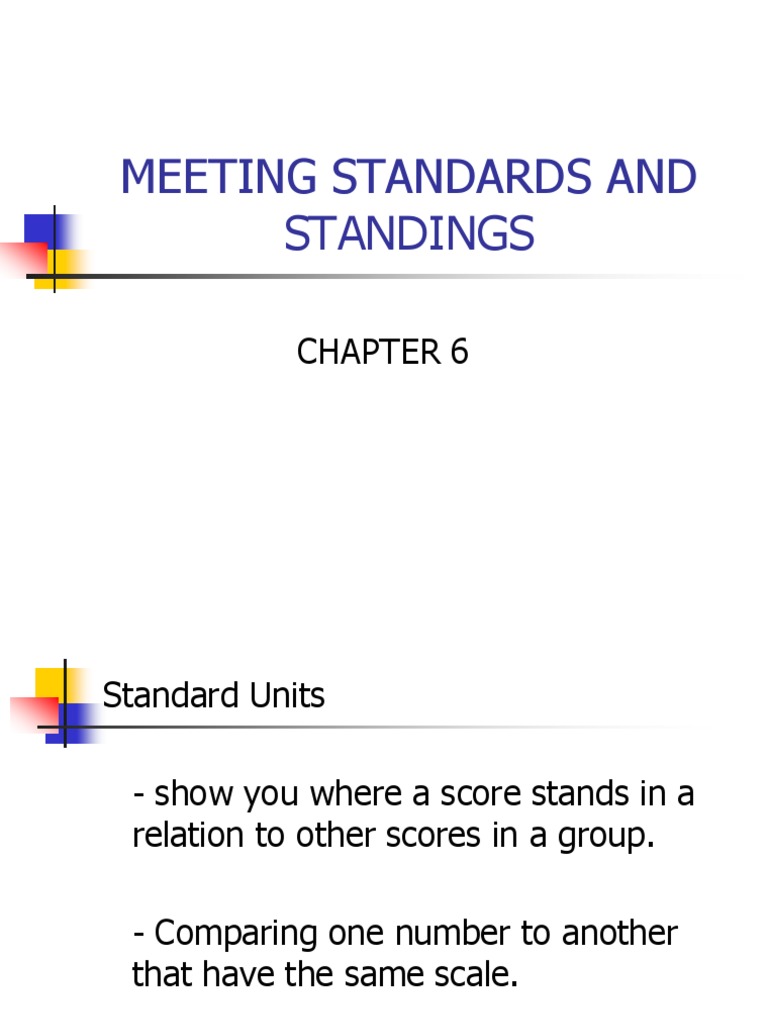 Meeting Standards and Standings | PDF | Percentile | Statistical Analysis